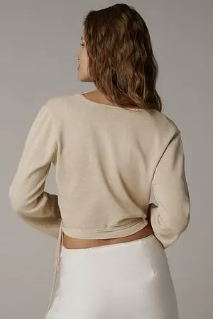 FLAT WHITE Shimmered Kimono Top