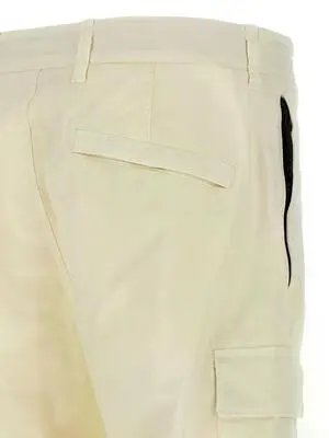 Stone Island Cargo Trousers With Logo Badge - Neutrals