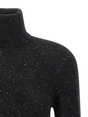 Fabiana Filippi Sequin Turtleneck Sweater - Black