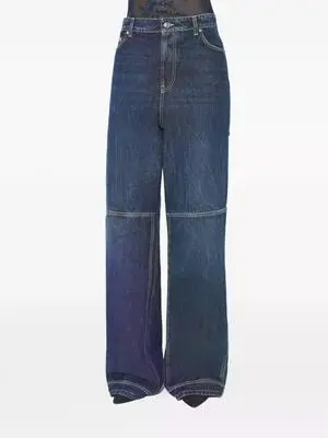 JEAN PAUL GAULTIER Cut-out Wide-leg Jeans - Blue