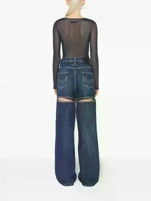 JEAN PAUL GAULTIER Cut-out Wide-leg Jeans - Blue