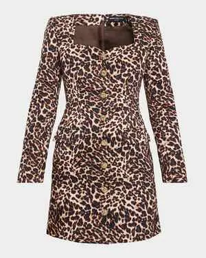 Generation Love Odelia Leopard Satin Mini Dress