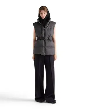 Prada Loden Down Vest - Grey