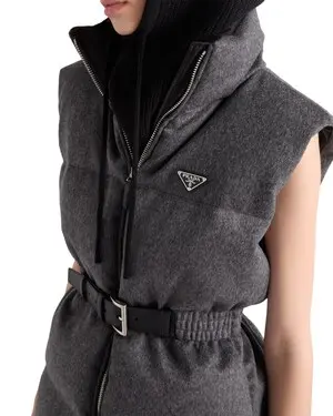 Prada Loden Down Vest - Grey