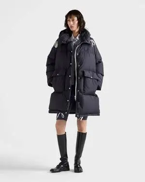 Prada Soft Canvas Down Parka - Navy