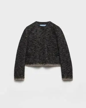 Prada Single-breasted Double Tweed Jacket