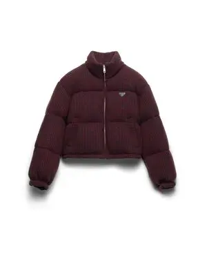 Prada Cropped Cashmere And Wool Down Jacket - Brown