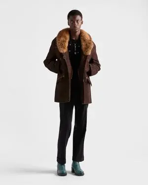 Prada Suede And Shearling Jacket - Dark Brown