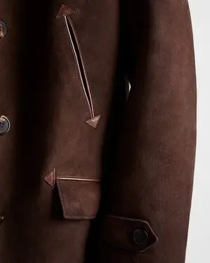 Prada Suede And Shearling Jacket - Dark Brown