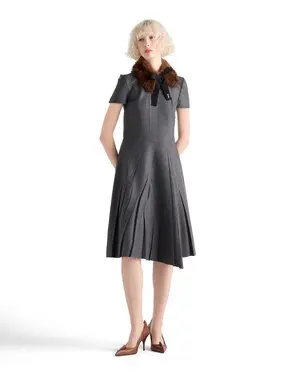 Prada Flannel Flared Dress - Grey