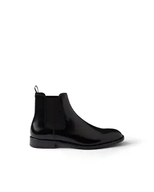 Prada Brushed Leather Chelsea Boots