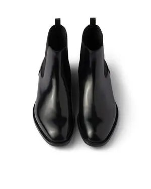 Prada Brushed Leather Chelsea Boots
