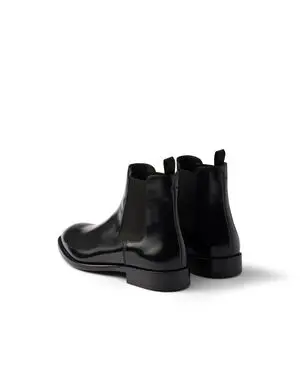Prada Brushed Leather Chelsea Boots