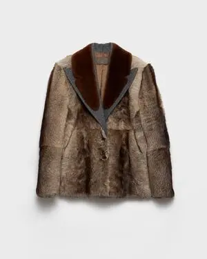 Prada Shearling And Cloth Coat