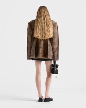Prada Shearling And Cloth Coat