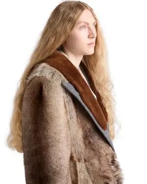 Prada Shearling And Cloth Coat