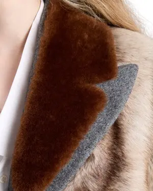 Prada Shearling And Cloth Coat