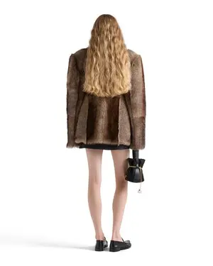 Prada Shearling And Cloth Coat