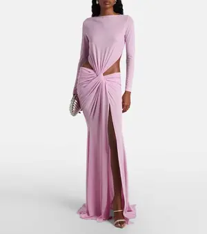 Alex Perry Gathered Crêpe Jersey Gown