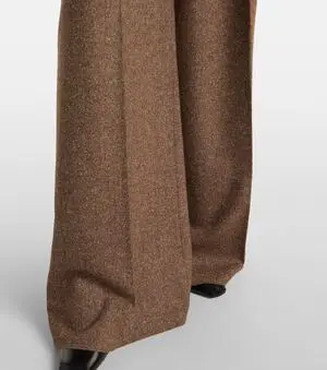 Max Mara Brava Wool And Silk-blend Wide-leg Pants