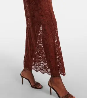 Rabanne Off-shoulder Lace Maxi Dress - Brown