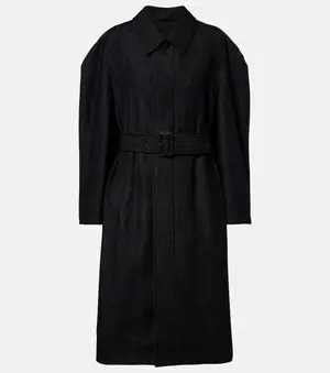 LEMAIRE Belted Wool And Cotton Twill Coat