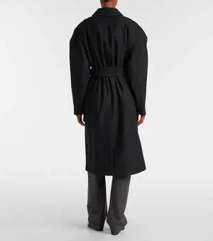 LEMAIRE Belted Wool And Cotton Twill Coat