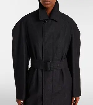 LEMAIRE Belted Wool And Cotton Twill Coat