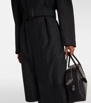 LEMAIRE Belted Wool And Cotton Twill Coat