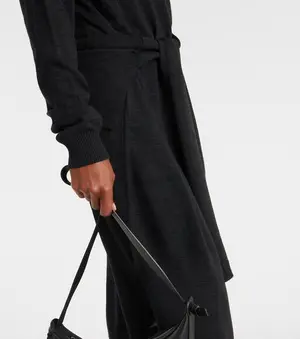 LEMAIRE Ribbed Wool-blend Midi Dress - Grey
