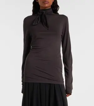 LEMAIRE Tie-neck Jersey Top