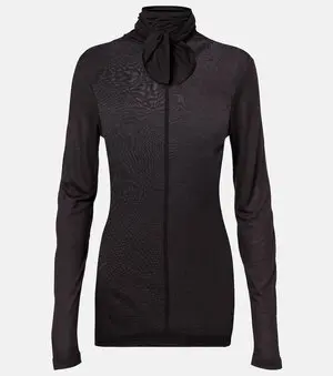 LEMAIRE Tie-neck Jersey Top