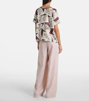 Loro Piana Rosemary Printed Silk Top