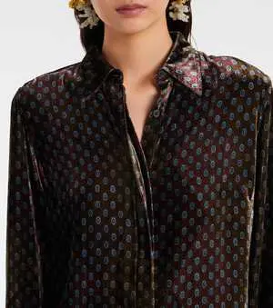 Dries Van Noten Printed Velvet Shirt