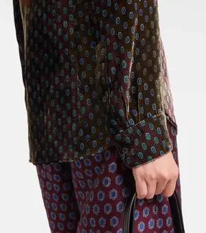 Dries Van Noten Printed Velvet Shirt