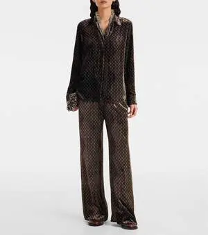 Dries Van Noten Printed Velvet Shirt