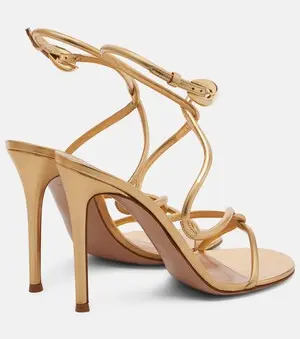 GIANVITO ROSSI Jungle Mamba 105 Leather Sandals - Gold