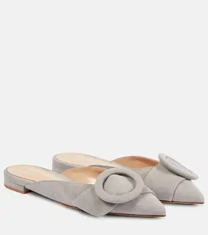 GIANVITO ROSSI Suede Ballet Flats - Grey