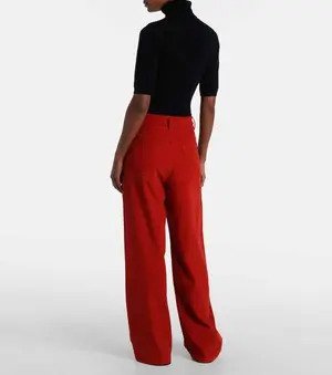 RÓHE Cotton Corduroy Wide-leg Pants - Red