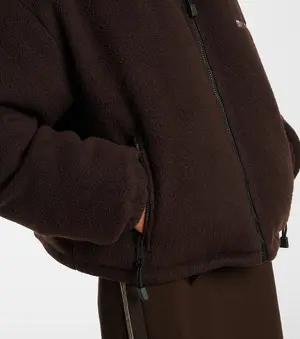 Miu Miu Logo Gabardine Bomber Jacket - Brown