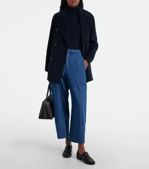 Max Mara Cropped Cotton Cargo Jeans