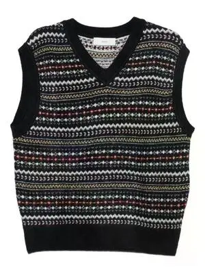 DUNST Fairisle Patterned V-neck Vest