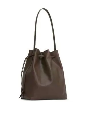 MANSUR GAVRIEL Logo-print Leather Bucket Bag - Brown