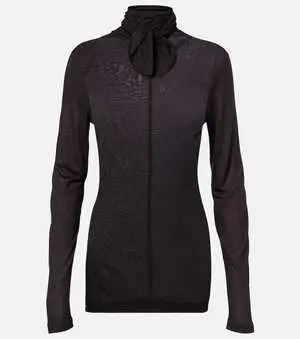 LEMAIRE Tie-neck Jersey Top
