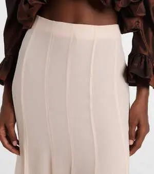 Chloé Pleated Silk Muslin Maxi Skirt - Pink