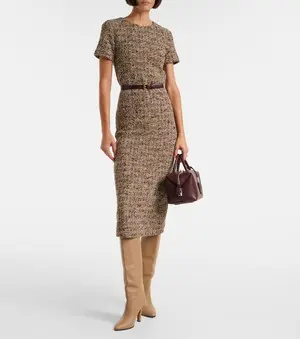 Max Mara Giugno Cotton And Wool-blend Midi Dress
