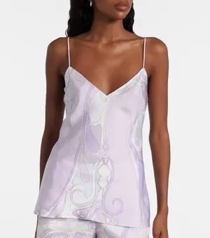 Emilio Pucci Orchidee Silk Satin Camisole