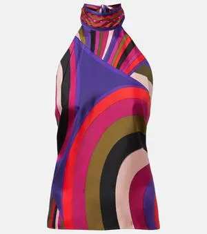 Emilio Pucci Iride Silk Satin Top