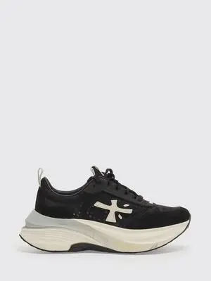 Premiata Hill Nylon And Suede Low Top Sneakers - Black 1