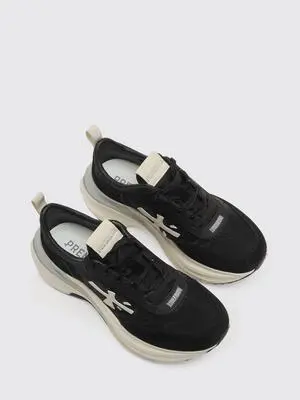 Premiata Hill Nylon And Suede Low Top Sneakers - Black 1